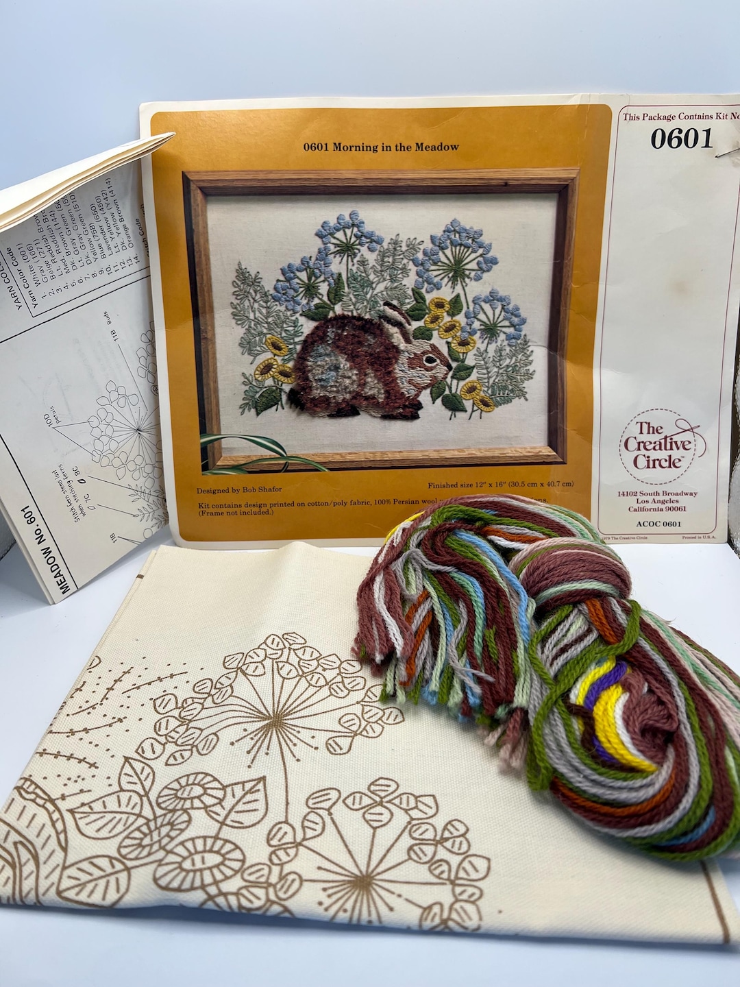Vintage Crewel Kit Morning in the Meadow - Etsy