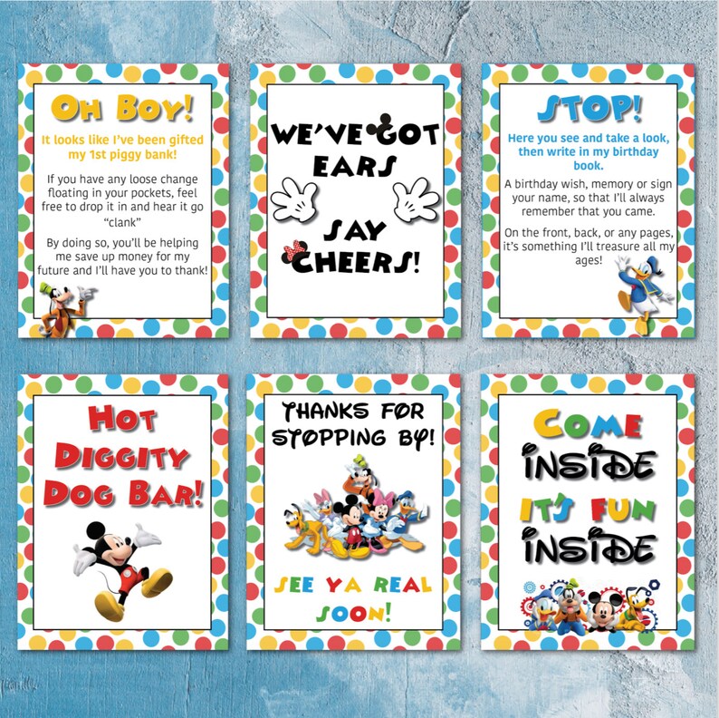 Clubhouse Birthday Party Sign Pack 8.5x11in PRINTABLE - Etsy