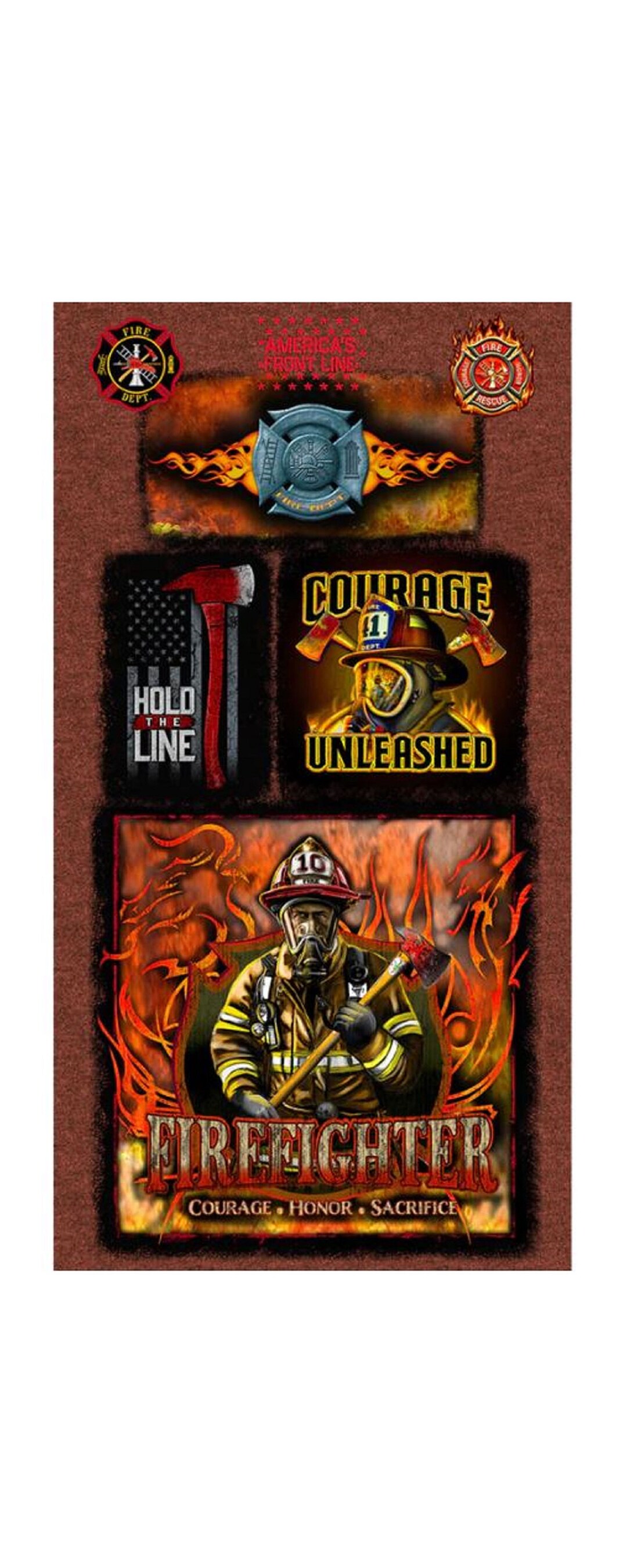 Rescue Workers: Firefighter Block Panel- Skytel Fabrics - Etsy