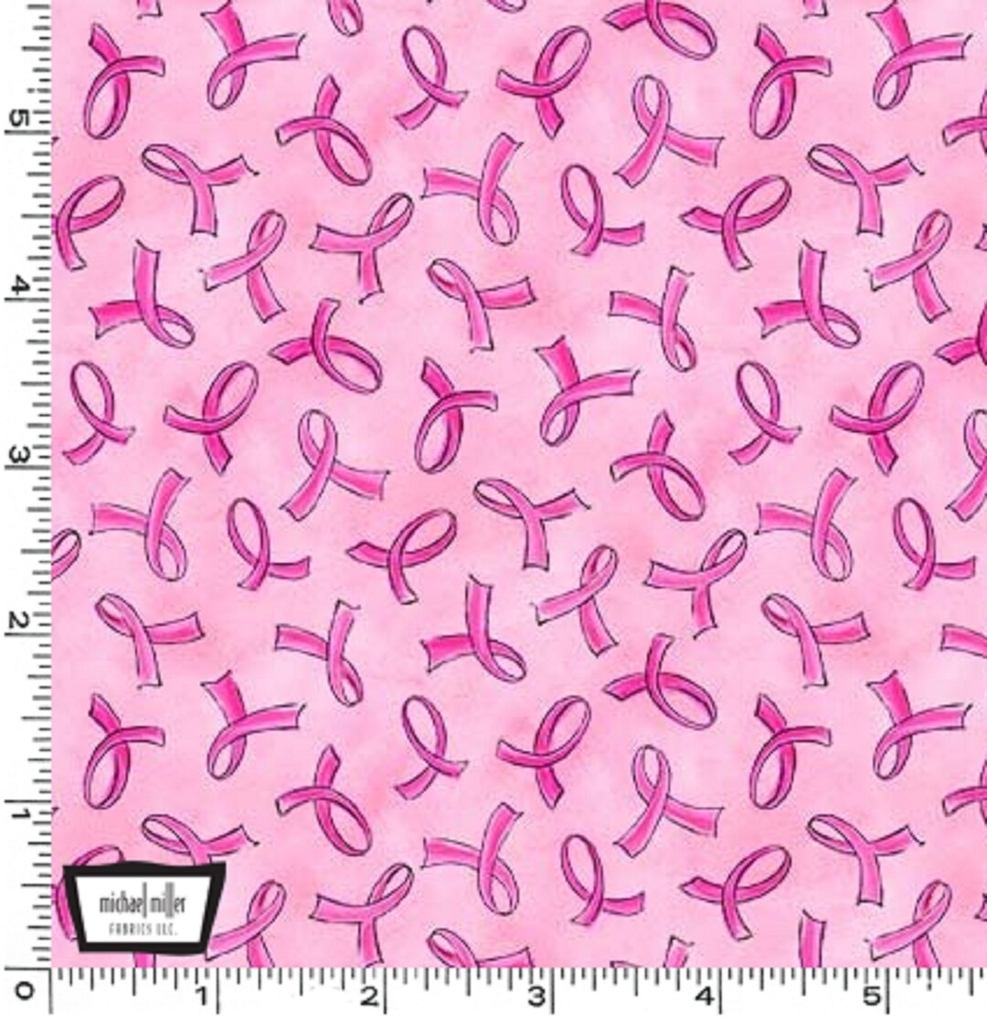 Think Pink: Pink Ribbons on Pink Michael Miller Fabrics Sold - Etsy