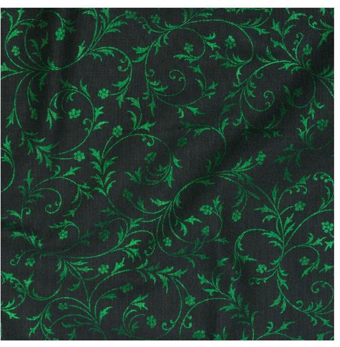 Season of Sparkle: Emerald Vines- Robert Kaufman Sold by the Yard - Etsy