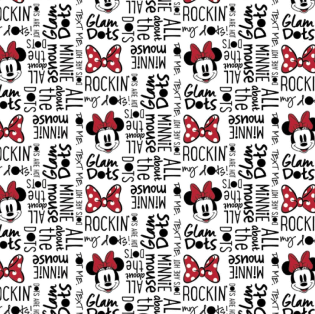 Minnie Mouse Dreaming in Dots: All About Dots on White- Camelot Sold by ...