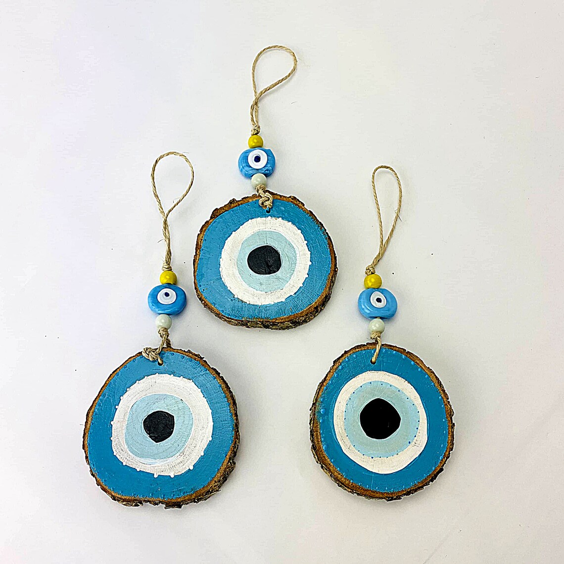 Hand-painted Evil Eye Wood Slice: Good Luck Charm Wall Hanging - Etsy
