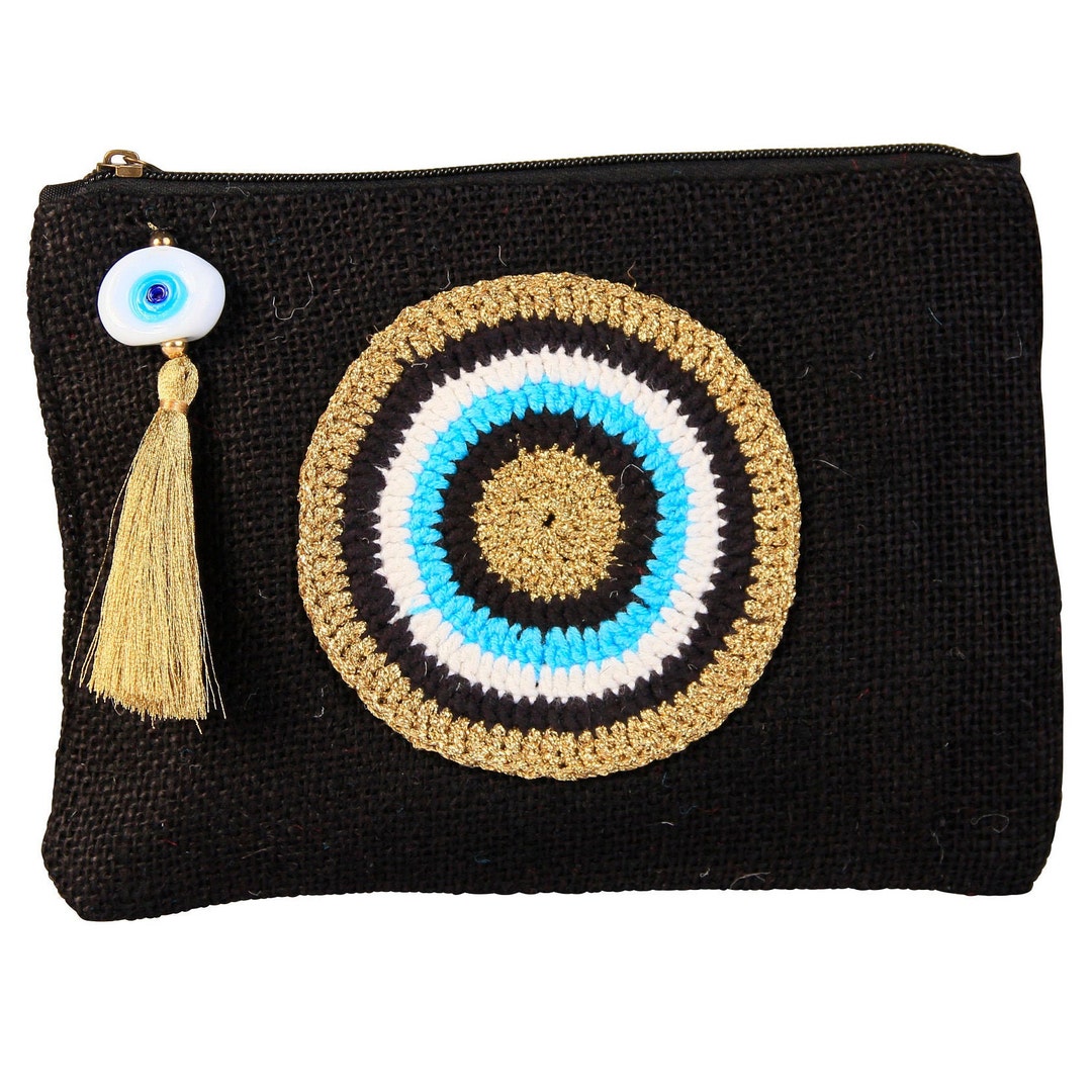 Evil Eye Coin Purse, Small Clutch Purse, Black Wallet for Women, Eco ...