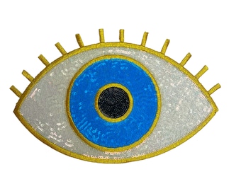 Evil Eye Patch Iron on Embroidered Applique - Etsy UK