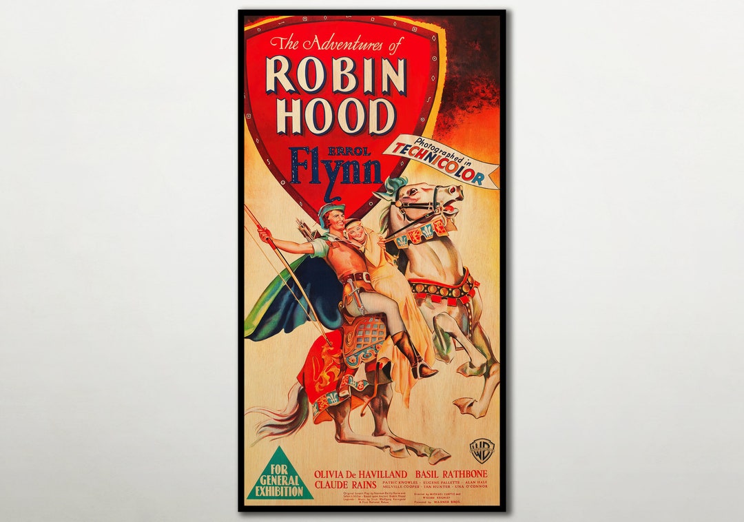 The Adventures of Robin Hood WOOD PRINT. Movie Posters on WOOD for ...