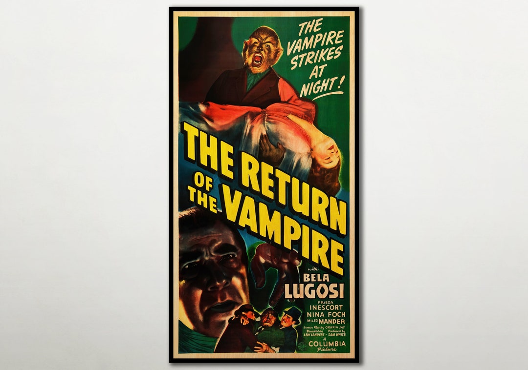 The Return of the Vampire Extra Large WOOD PRINT Poster, Great Wall Art ...