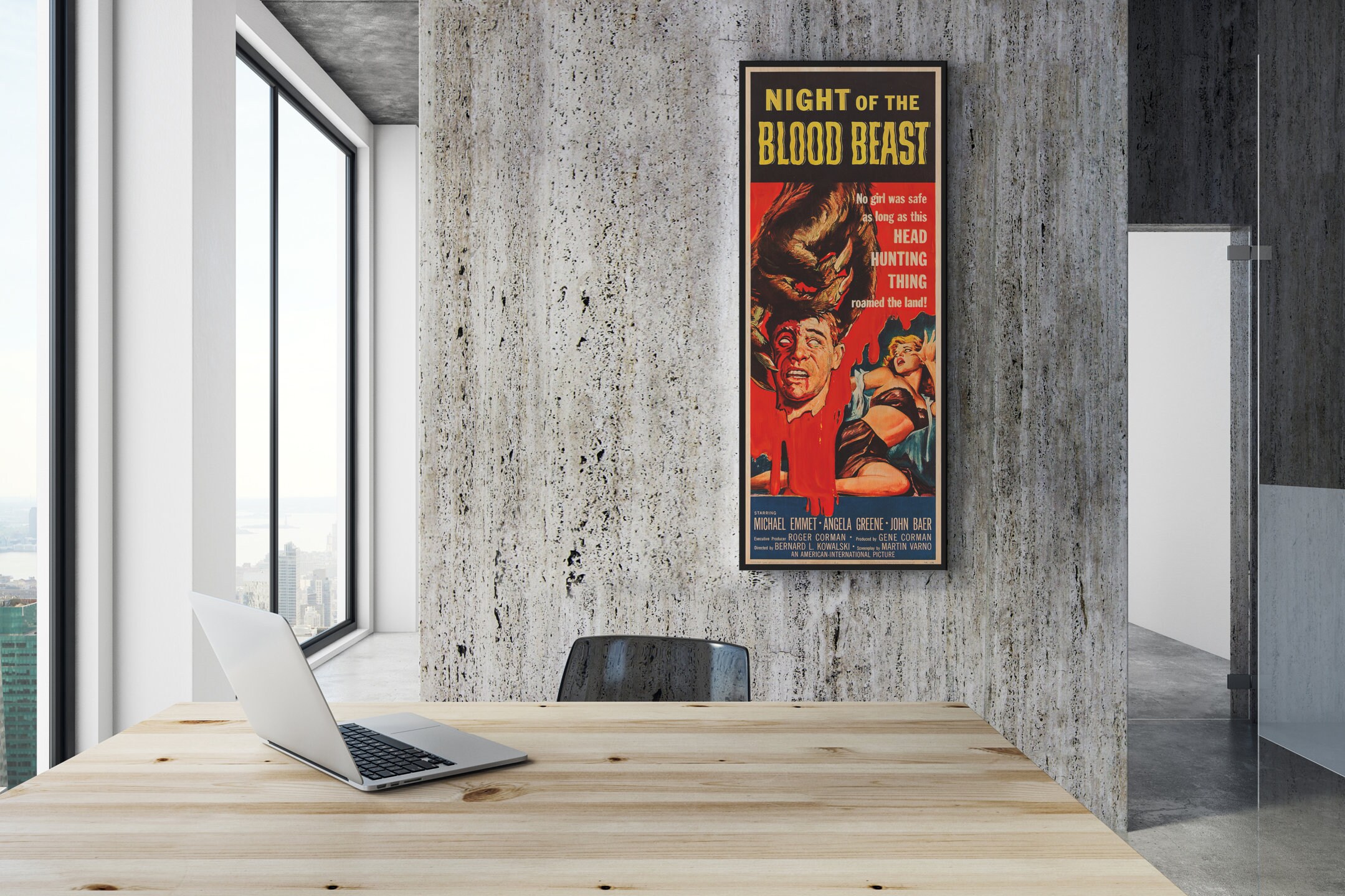 Night of the Blood Beast HIGH QUALITY Movie Wood Poster, Horror Large ...