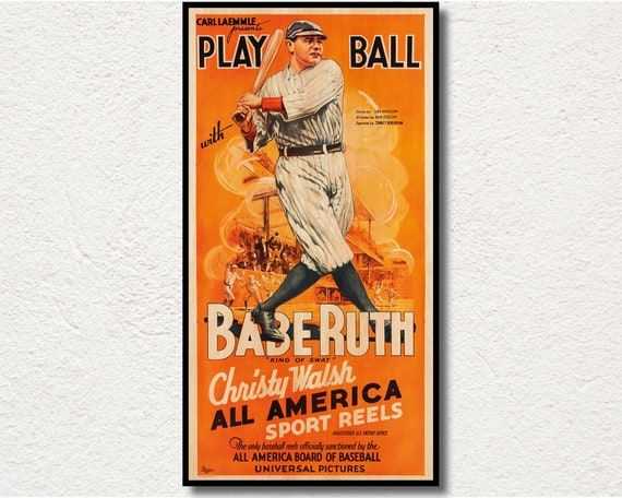 Babe Ruth WOODEN POSTER Fanart High Quality Cinema Poster on | Etsy