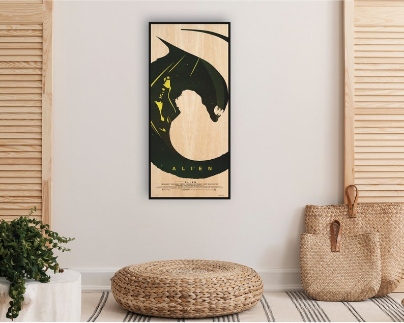 Alien Poster WOOD PRINT Cult Sci-fi Movie Fan Poster on WOOD - Etsy