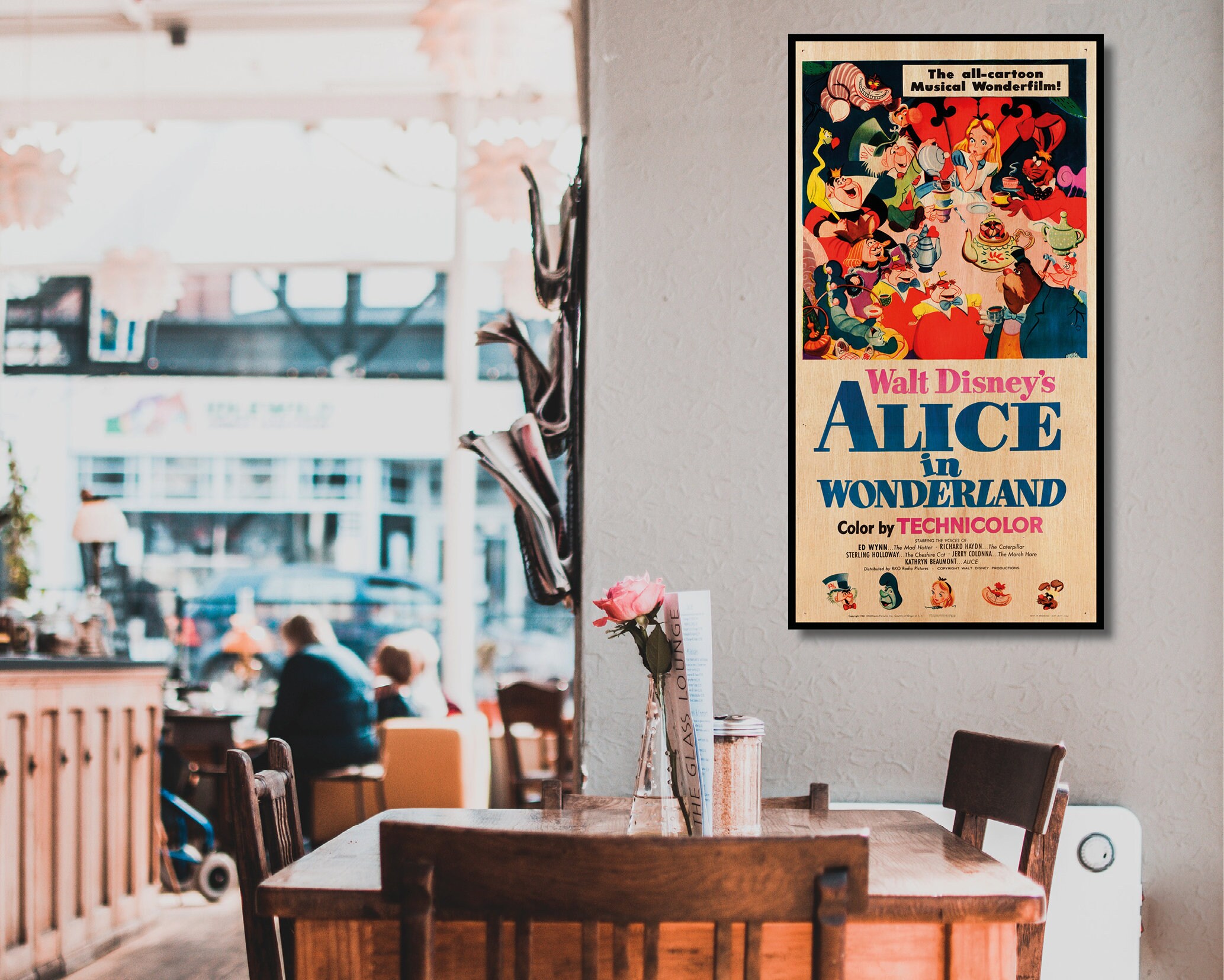 Alice in Wonderland WOOD PRINT Poster Fanart Cinema Movie | Etsy