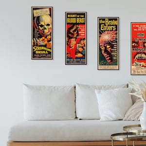 Halloween Creepy Poster Collection, WOODEN Wall Art Set, Cool & Unique ...