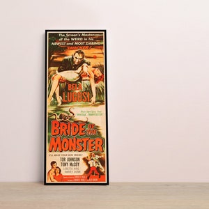 Bride of the Monster WOODEN POSTER, Horror Movie Posters and Prints for ...
