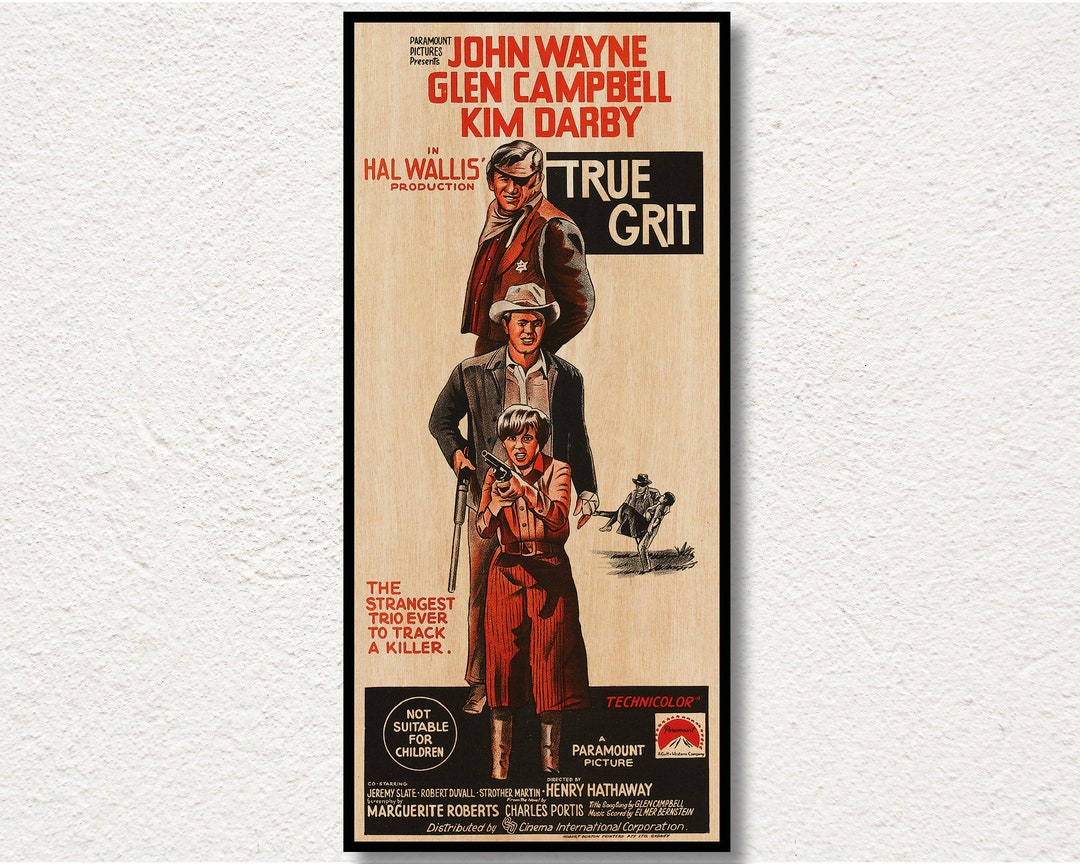 True Grit WOOD POSTER Premium Cinema Movie Poster Printed on - Etsy
