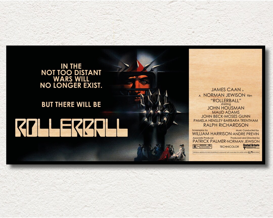 Rollerball WOODEN Wall Art Poster, Handmade Special Edition Movie ...