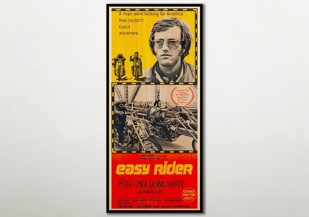 Easy Rider Poster PRINTED on WOOD, Fanart Cinema Poster on WOOD for ...