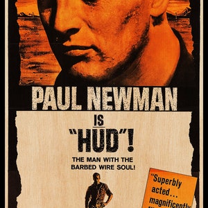 Hud Movie WOODEN POSTER, Paul Newman Special Gift for Fans, Large Wood ...