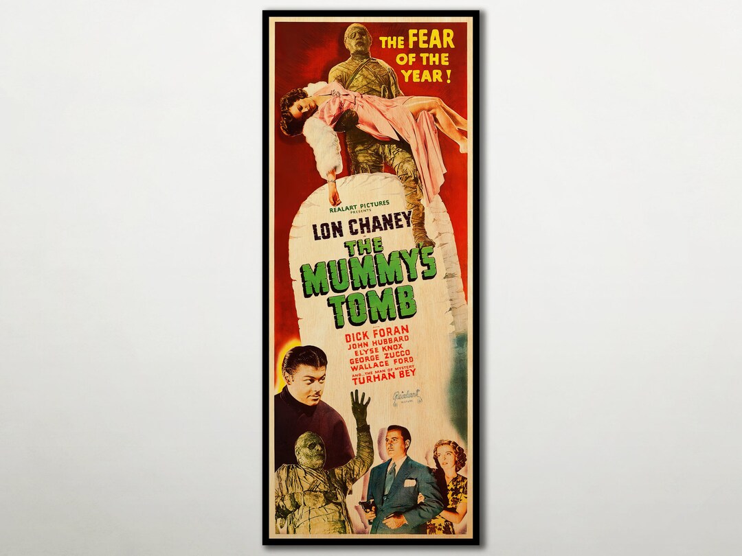 The Mummys Tomb WOODEN POSTER, Unique Horror Large Wood Wall Art Gift ...