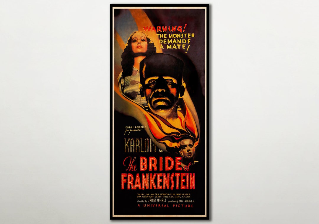 The Bride of Frankenstein HIGH QUALITY Movie Wood Poster, Horror Large ...