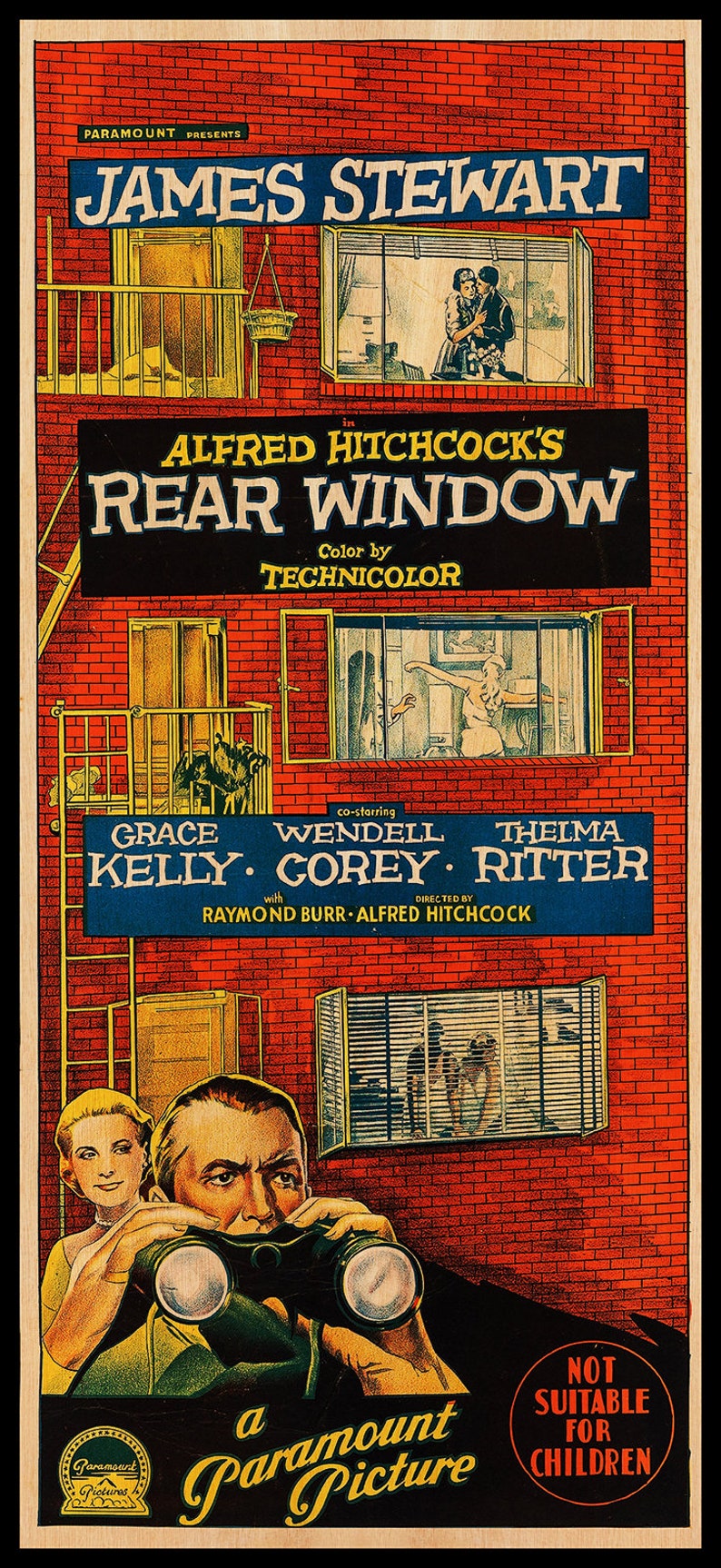 WOOD PRINT of rear Window Movie Poster Cinema - Etsy Canada