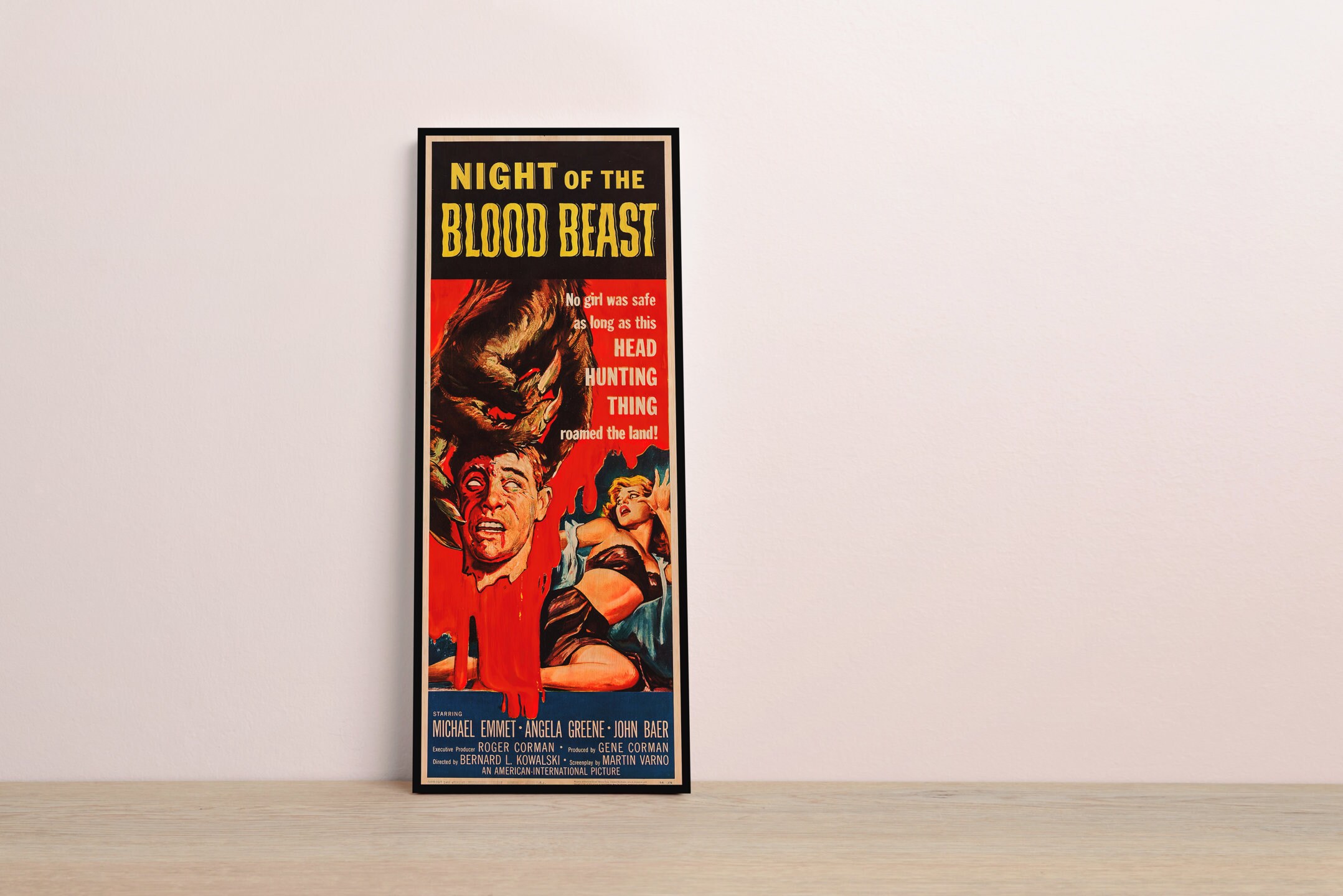 Night of the Blood Beast HIGH QUALITY Movie Wood Poster, Horror Large ...