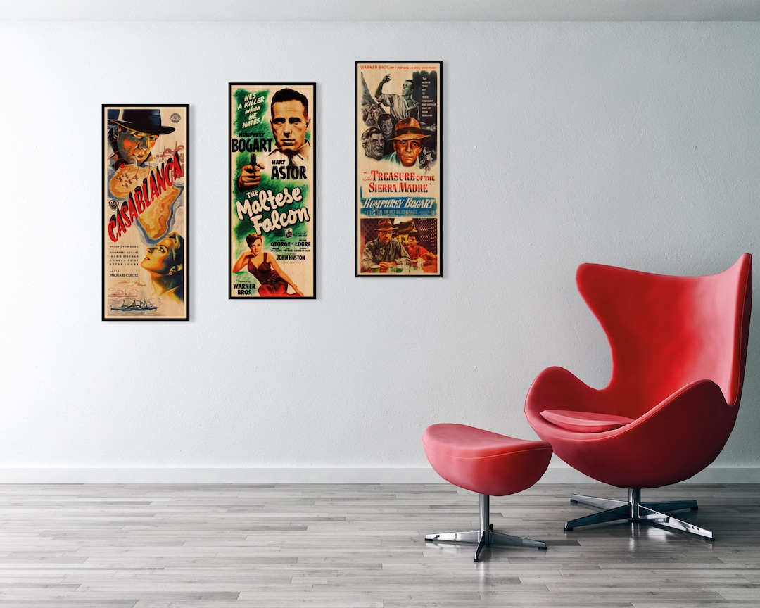 Humphrey Bogart Poster Collection, WOODEN Wall Art Set, Striking ...