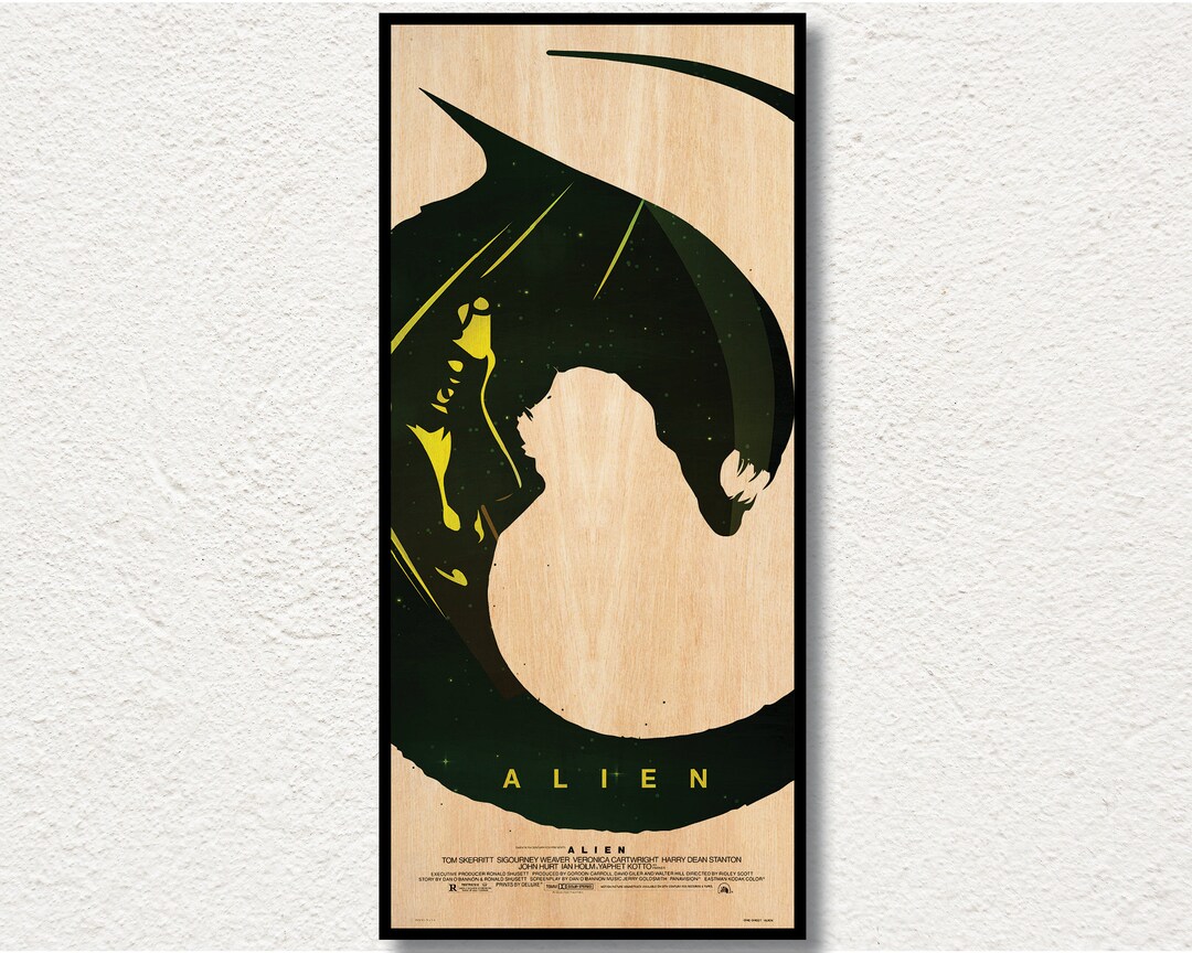 Alien Poster WOOD PRINT Cult Sci-fi Movie Fan Poster on WOOD - Etsy