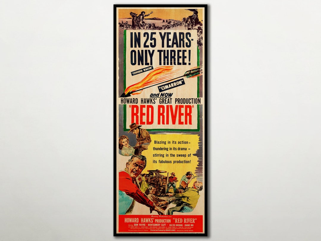 Red River WOOD POSTER, Premium Cinema Movie Poster Printed on WOOD for ...