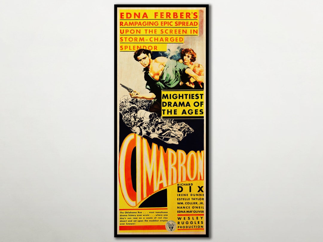 Cimarron Movie WOOD POSTER, Extra Large Cool Unique Film Poster for ...