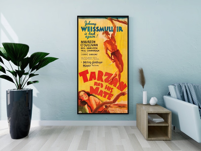 Tarzán y su compañera Póster extra grande en MADERA, carteles de ...