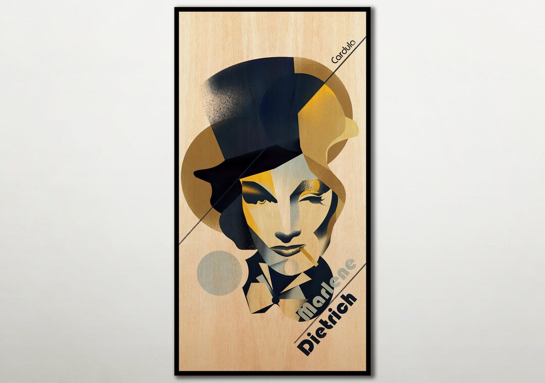 Marlene Dietrich Poster PRINTED on WOOD, Extra Large Canvas Marlene ...