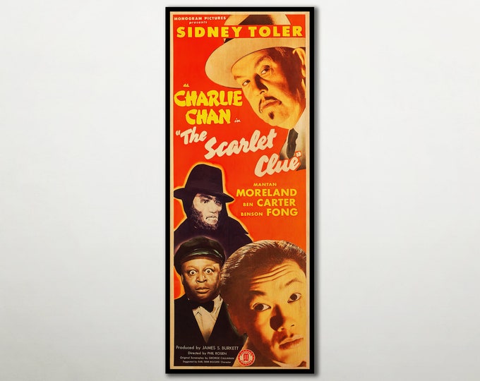 The Scarlet Clue WOODEN POSTER, Extra Large Wood Gift for Charlie Chan ...