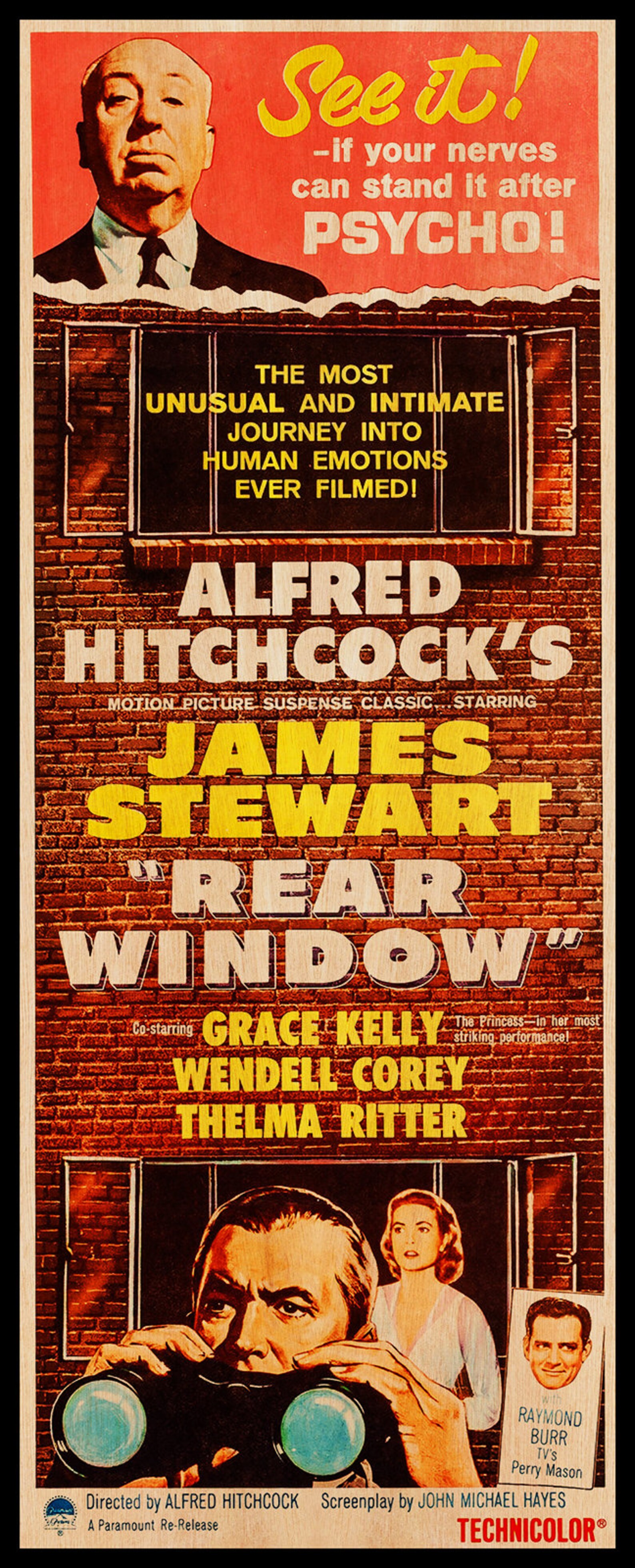 Rear Window Poster WOOD PRINT Fanart Cinema Movie Posters on - Etsy