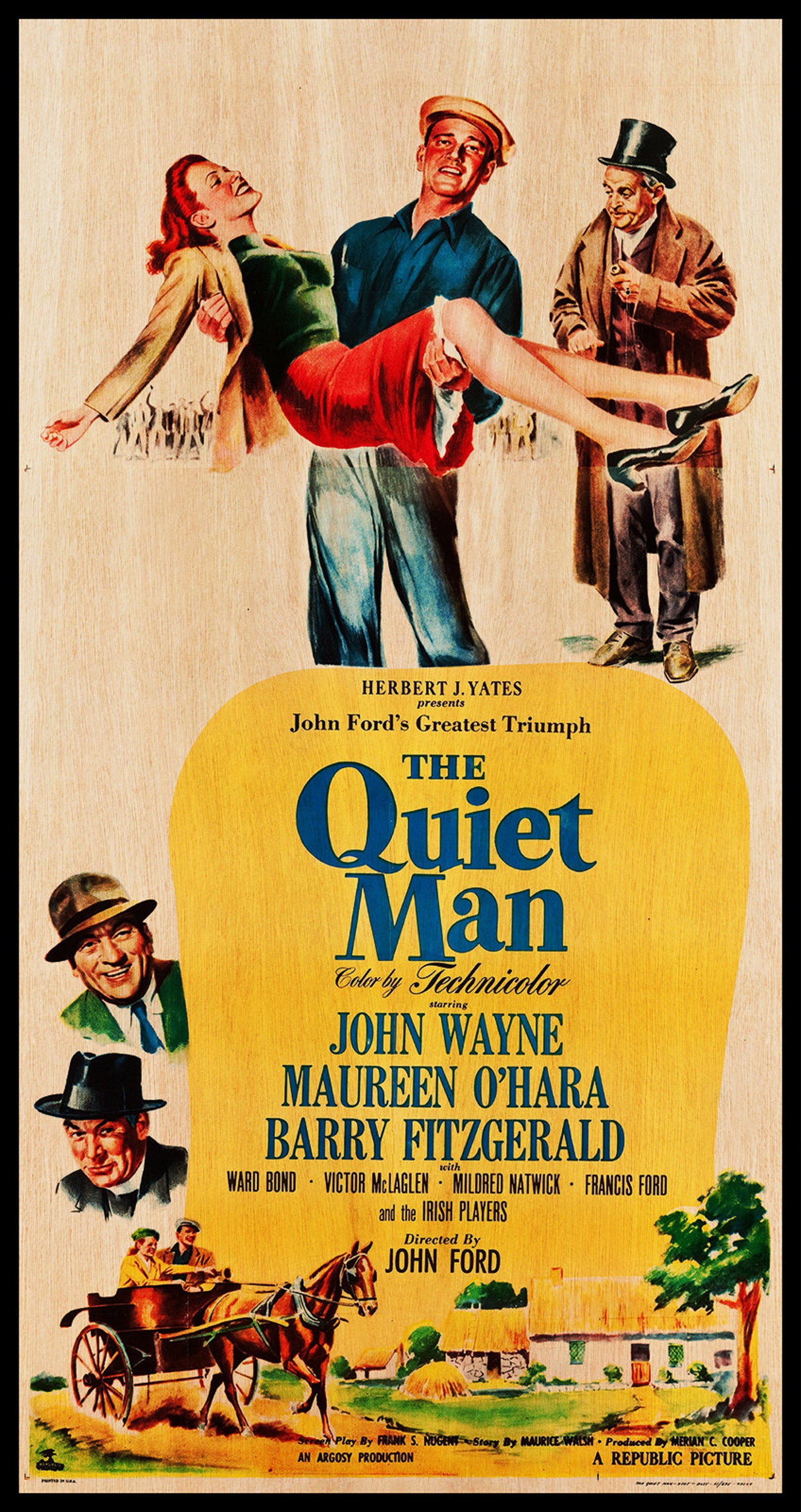 The Quiet Man WOOD PRINT. Movie Posters on WOOD for John Wayne - Etsy