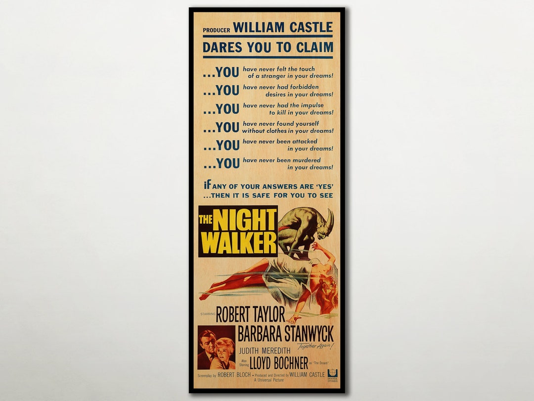 The Night Walker WOODEN POSTER, Extra Large Wood Gift for Stanwyck and ...