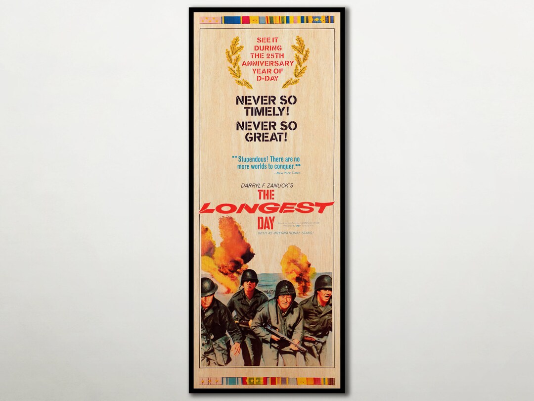 The Longest Day WOOD POSTER, Premium Cinema Movie Poster Printed on ...