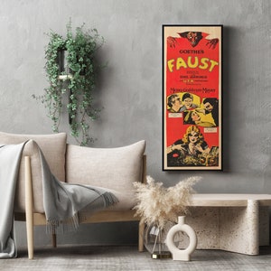 Faust WOOD Poster, Amazing Film Poster for Goethe Fans, Handmade Cinema ...