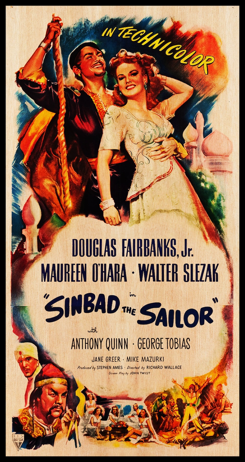 Sinbad the Sailor WOOD PRINT Poster Fanart Anthony Quinn - Etsy