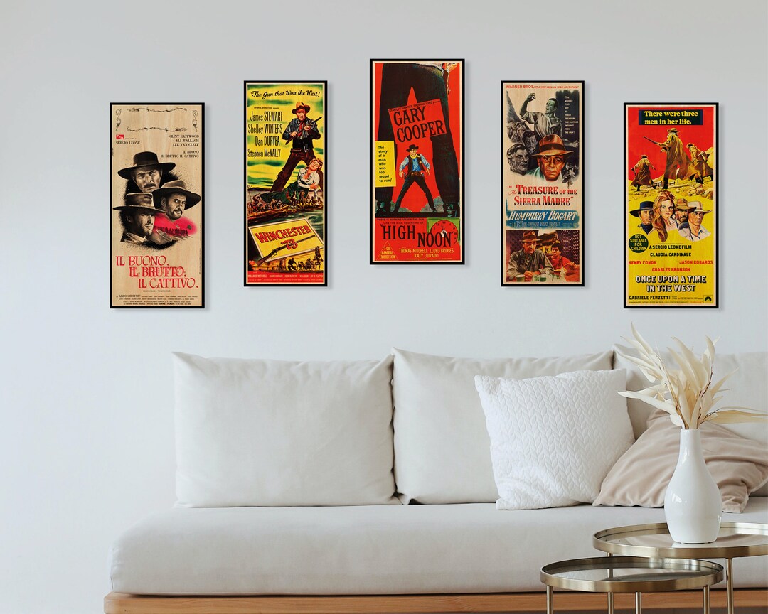 Top Westerns Poster Collection, WOODEN Wall Art Set, Cool & Unique Gift ...