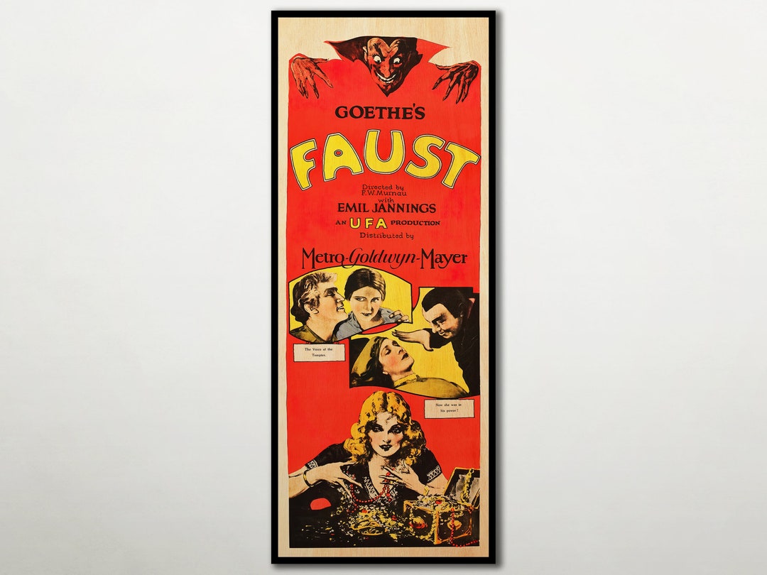 Faust WOOD Poster, Amazing Film Poster for Goethe Fans, Handmade Cinema ...