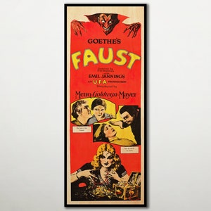 Faust WOOD Poster, Amazing Film Poster for Goethe Fans, Handmade Cinema ...