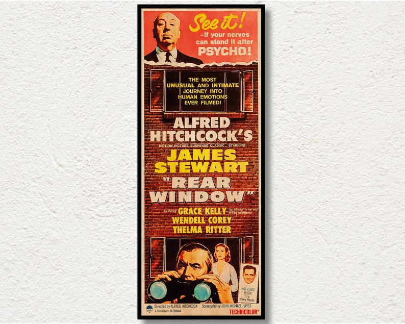 Rear Window Poster WOOD PRINT Fanart Cinema Movie Posters on - Etsy