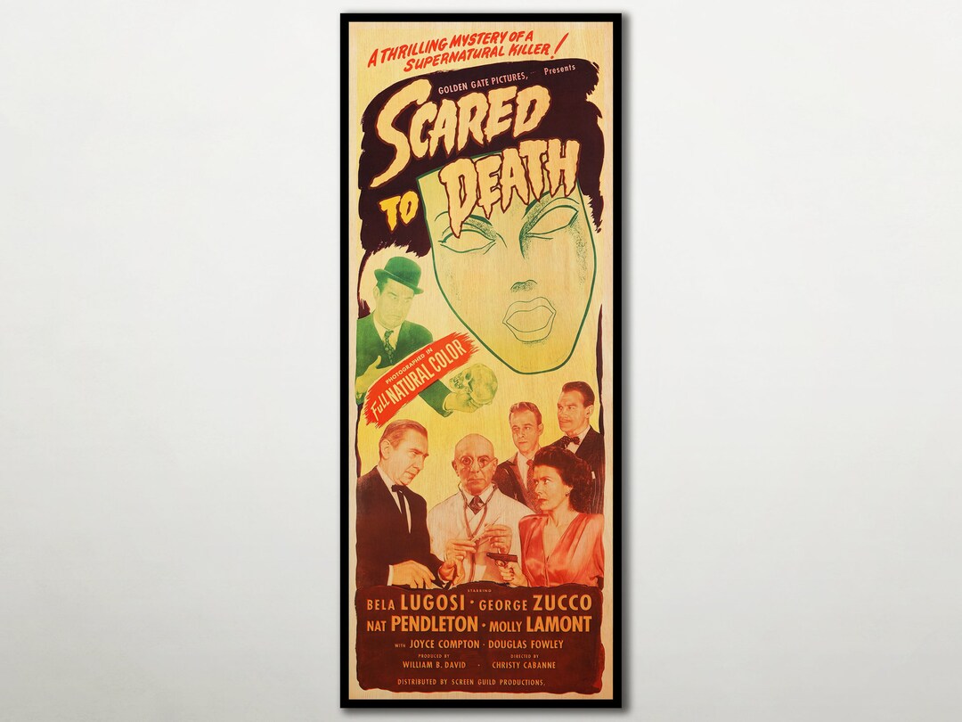 Scared to Death WOODEN POSTER, Extra Large Cool Unique Gift for Bela ...