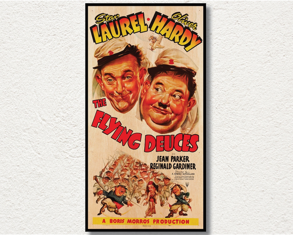 The Flying Deuces HIGH QUALITY Classic Movie Wood Poster - Etsy