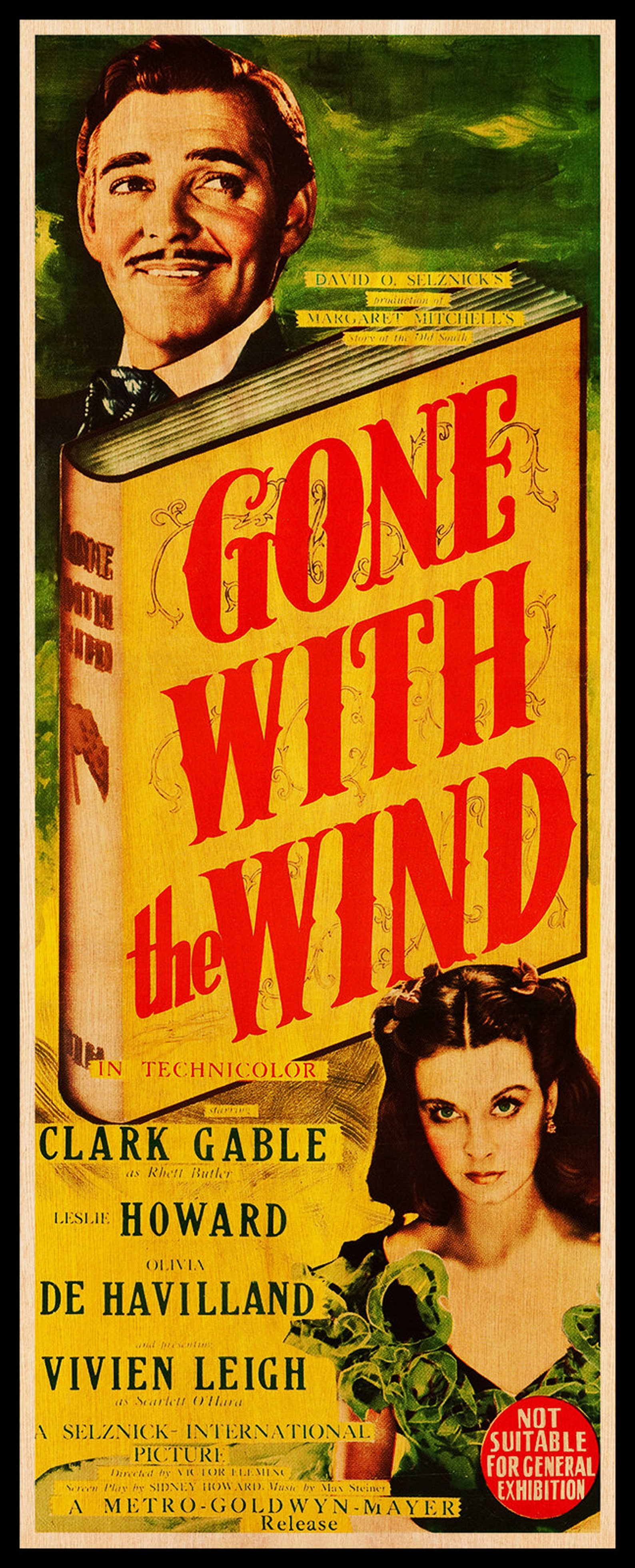Large WOOD Wall Art Gone With the Wind Poster, Fanart Cinema Poster on ...