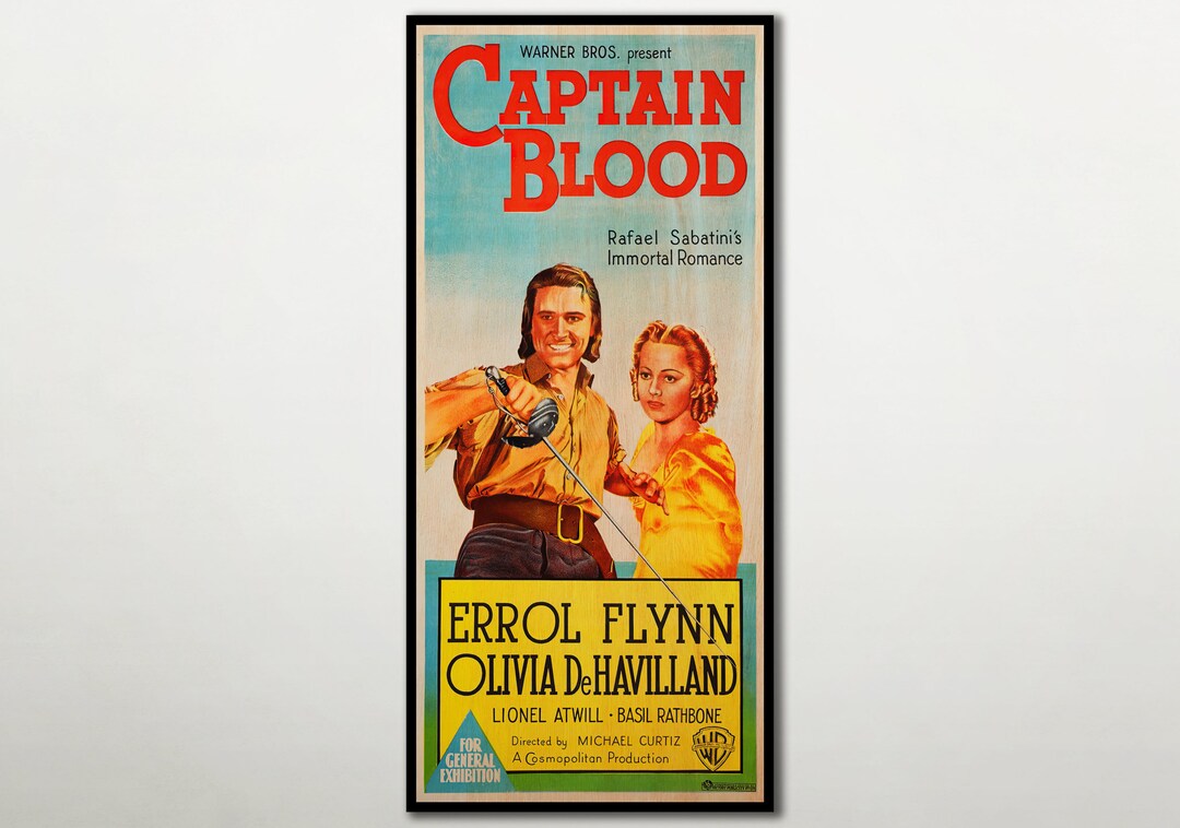 Captain Blood Poster WOOD PRINT, Fanart Cinema Movie WOOD Posters for ...