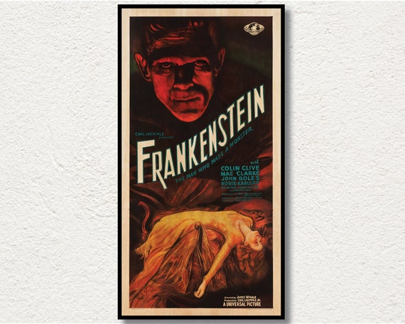 FRANKENSTEIN Poster Printed on WOOD Extra Large Wall Art Film | Etsy