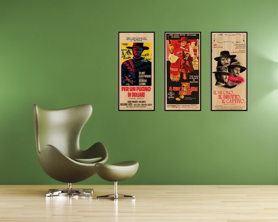 Eastwood Western Poster Collection WOODEN Wall Art Set | Etsy