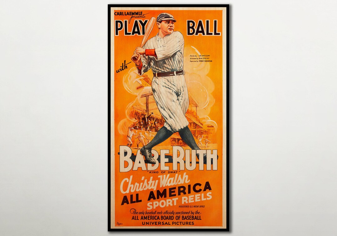 Babe Ruth WOODEN POSTER, Fanart High Quality Cinema Poster on WOOD for ...