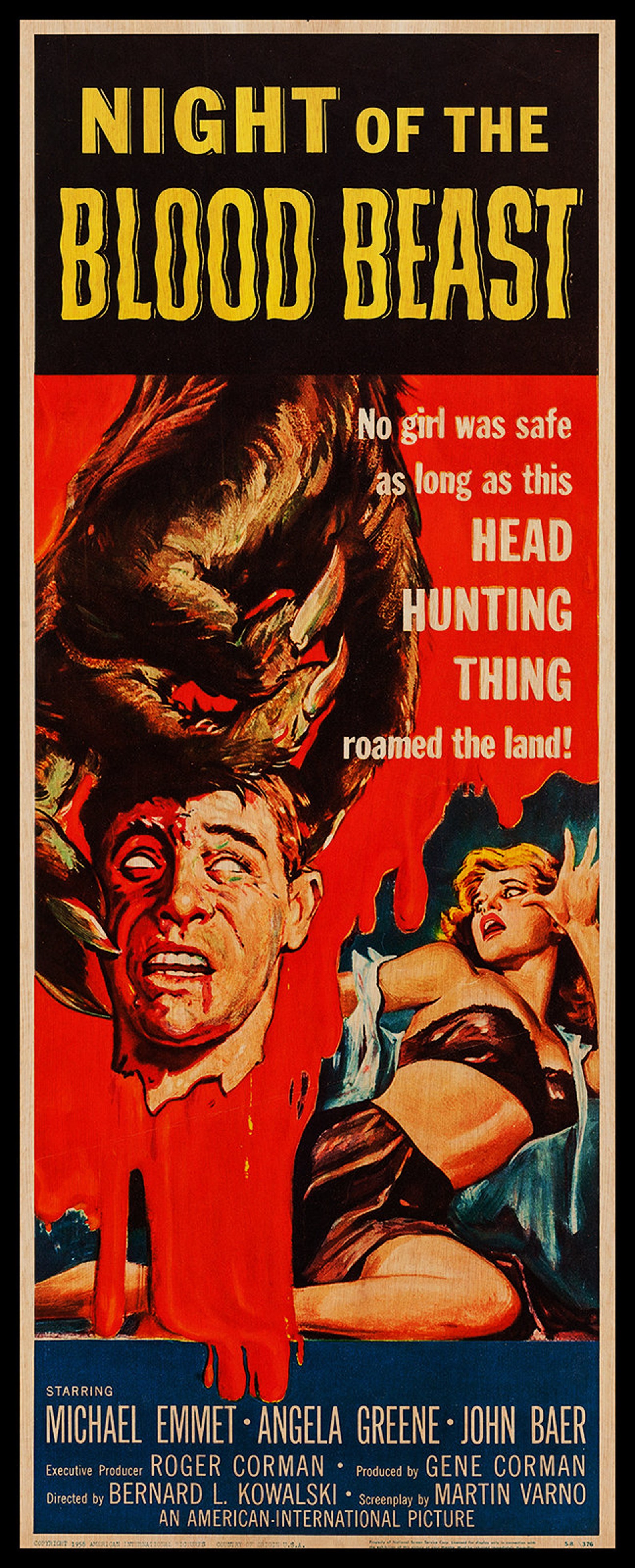 Night of the Blood Beast HIGH QUALITY Movie Wood Poster, Horror Large ...